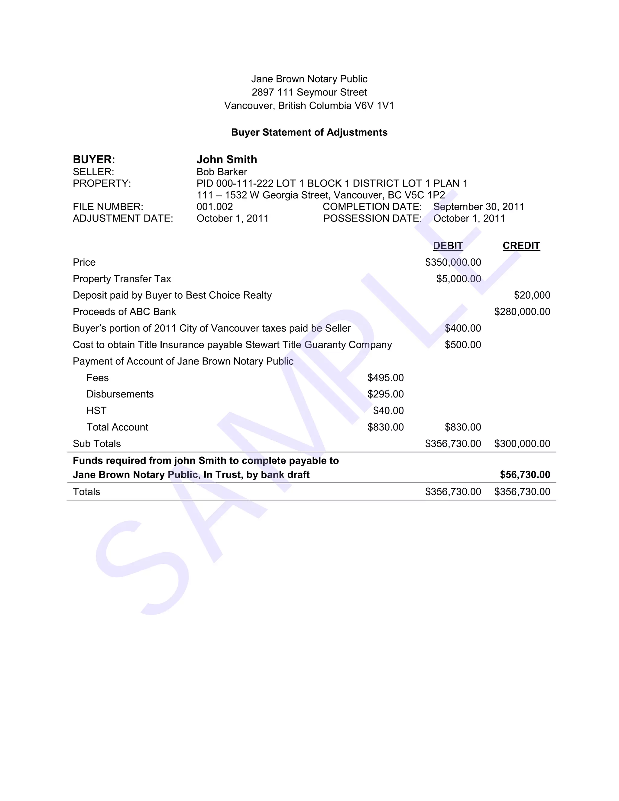 Statement of adjustments | PDF