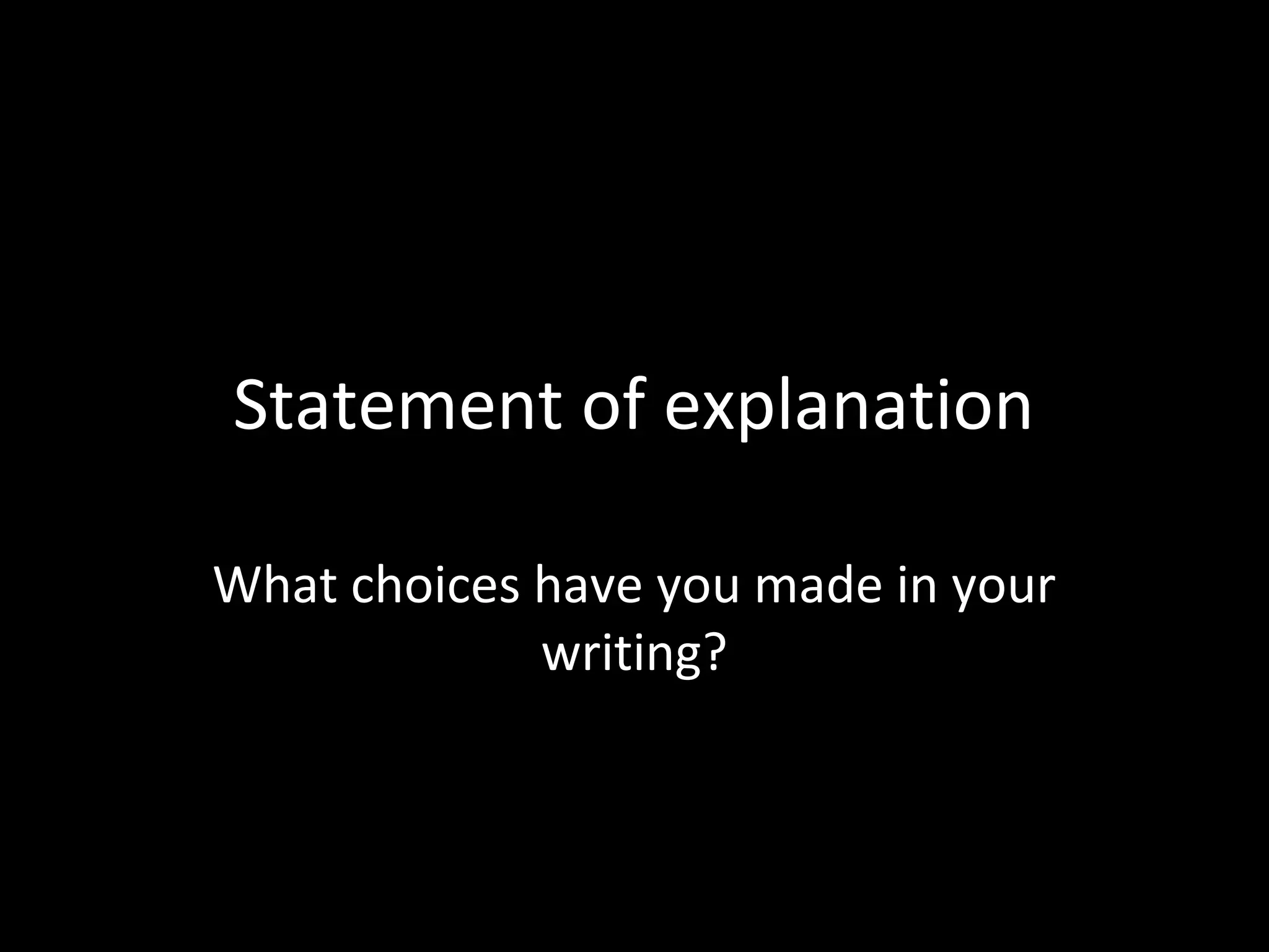 Statement Of Explanation Imaginative Conflict Ppt
