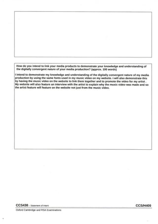 Statement of Intent - Niann Parsons | PDF