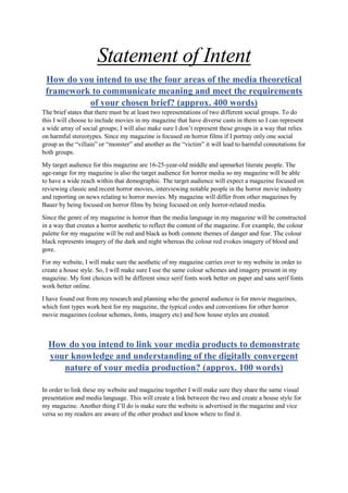 Statement of Intent.docx | Desktop Publishing | Computer Software and Applications