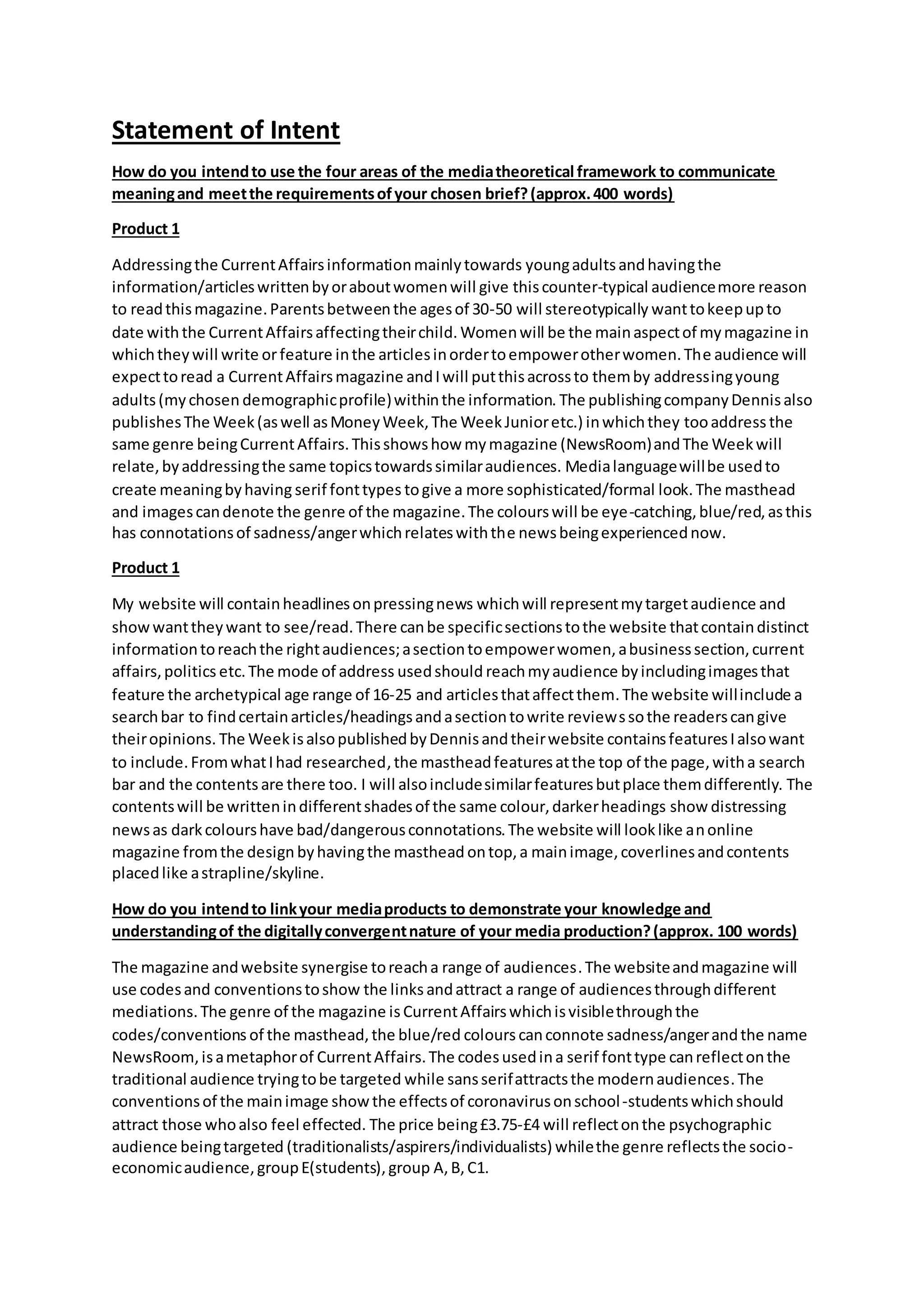 Statement of Intent | DOCX