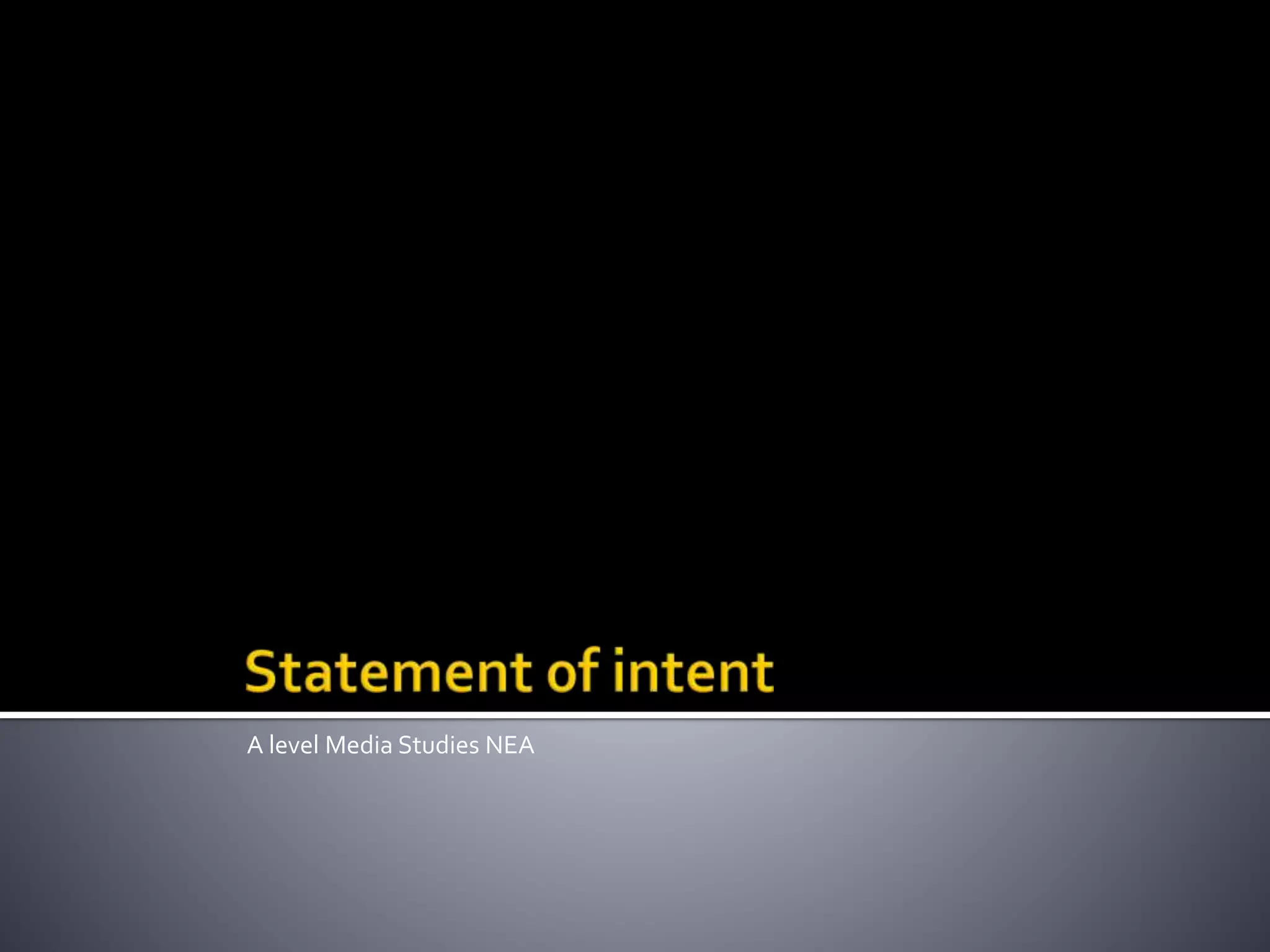 Statement of intent | PPTX