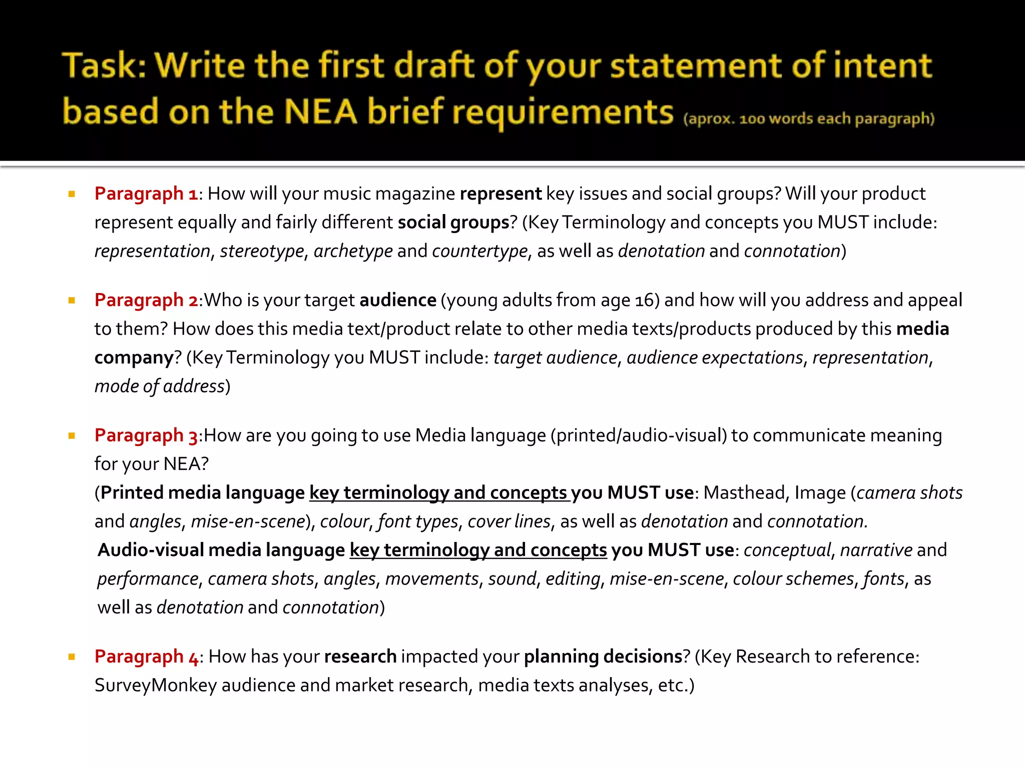 Statement of intent | PPTX