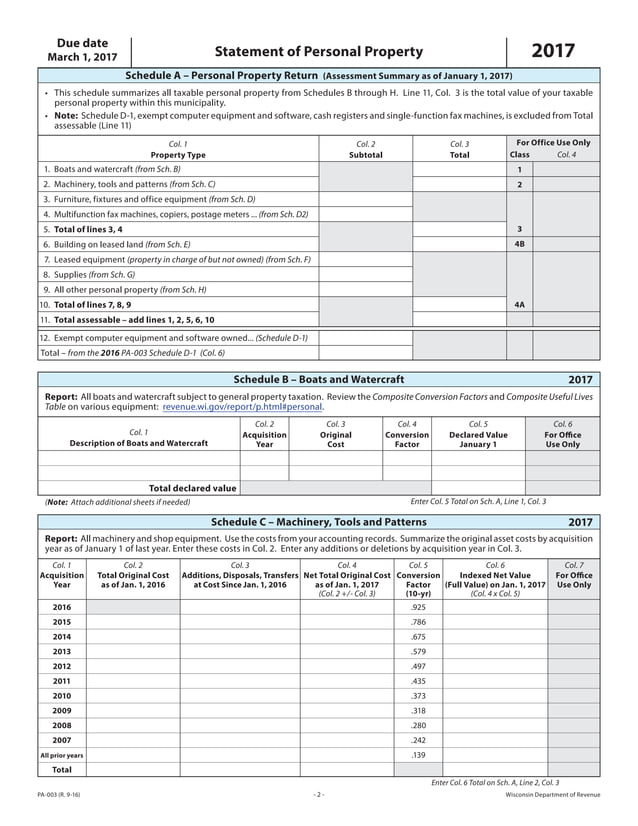 Statement Of Personal Property | PDF | Personal Taxes | Personal Finance