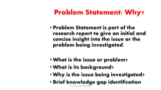 Statement of problem | PPTX | Education