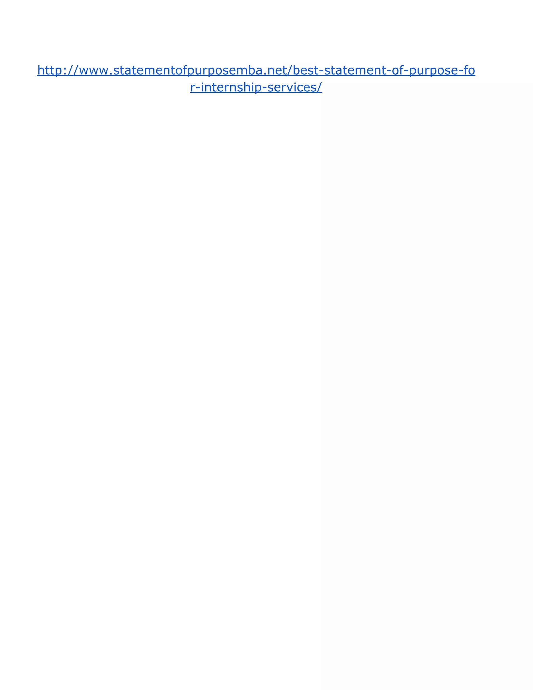 Statement of Purpose For Internship Sample | PDF