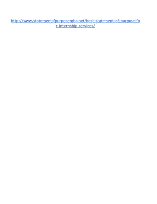 Statement of Purpose For Internship Sample | PDF | Undergraduate ...