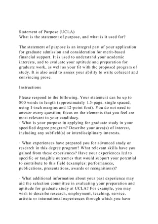 Statement of Purpose (UCLA)What is the statement of purpose, and.docx