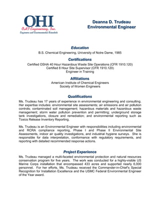 Statement Of Qualifications Update 8 2010 (2) | PDF