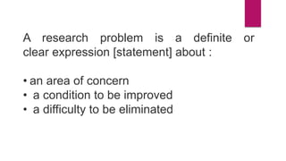 Statement of research problem | PPTX