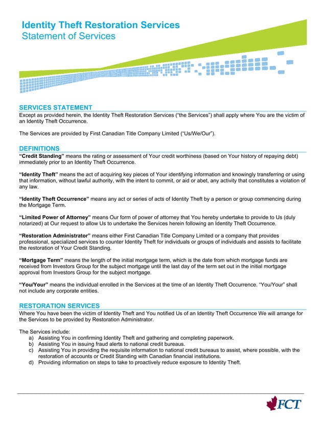 Statement of services (ig) en | PDF