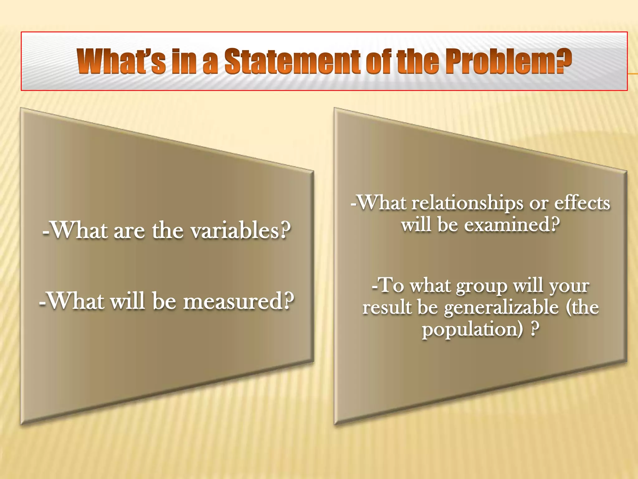 Statement of the problem (final) | PPTX