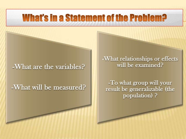 Statement of the problem (final) | PPTX