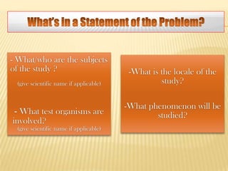 Statement of the problem (final) | PPTX