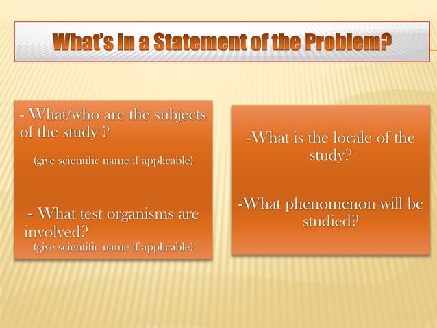 Statement of the problem (final) | PPTX