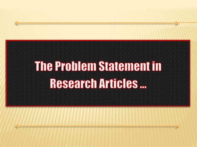 Statement of the problem (final) | PPTX
