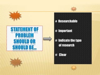 Statement of the problem (final) | PPTX