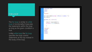 STATEMENT’S AND LOOP’S | PPT