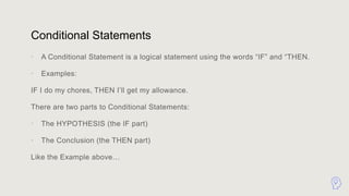Statements, Conditionals and Biconditionals By Margaret Jefferson.pptx