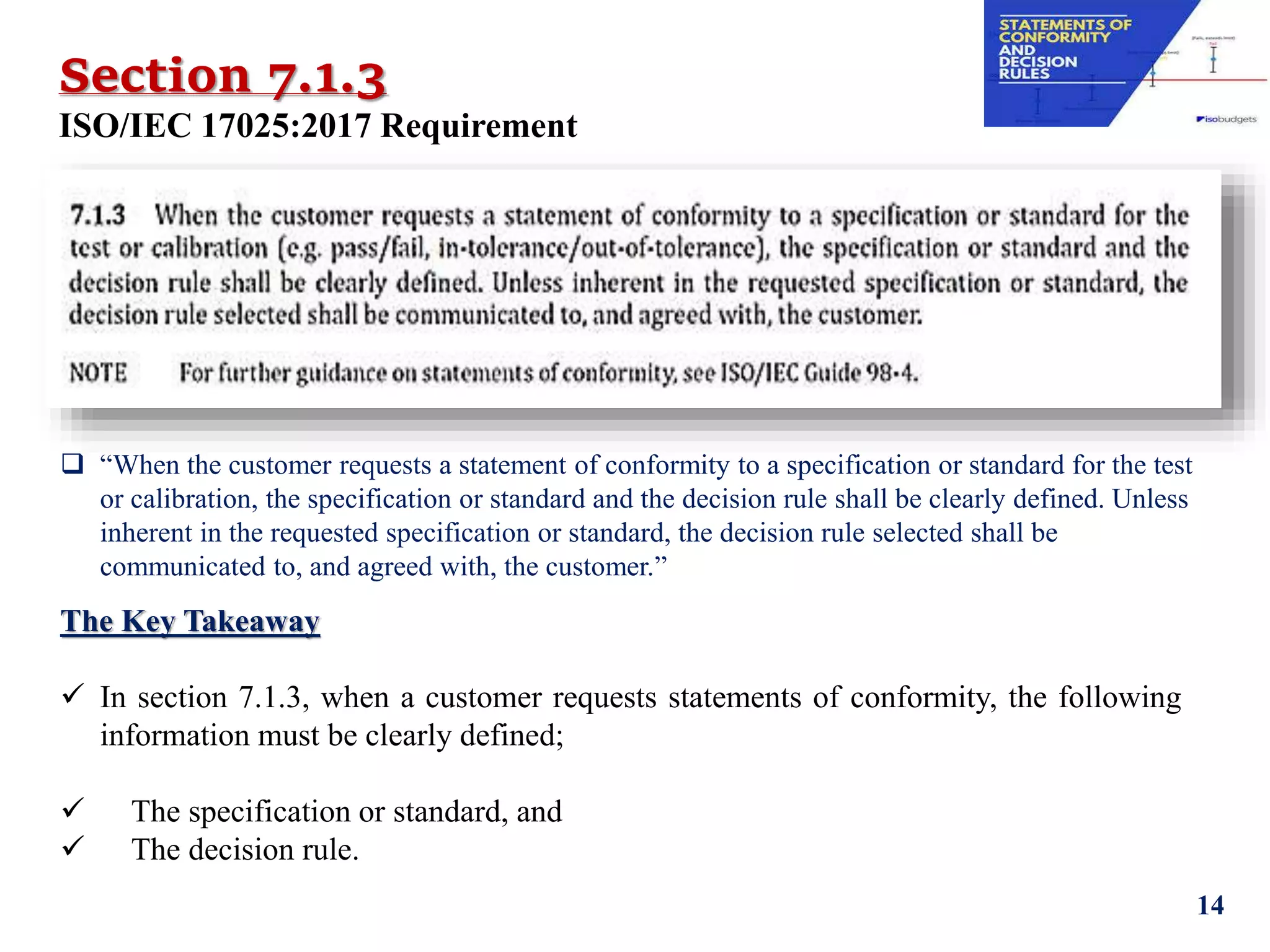 Statements of conformity and decision rules | PPTX