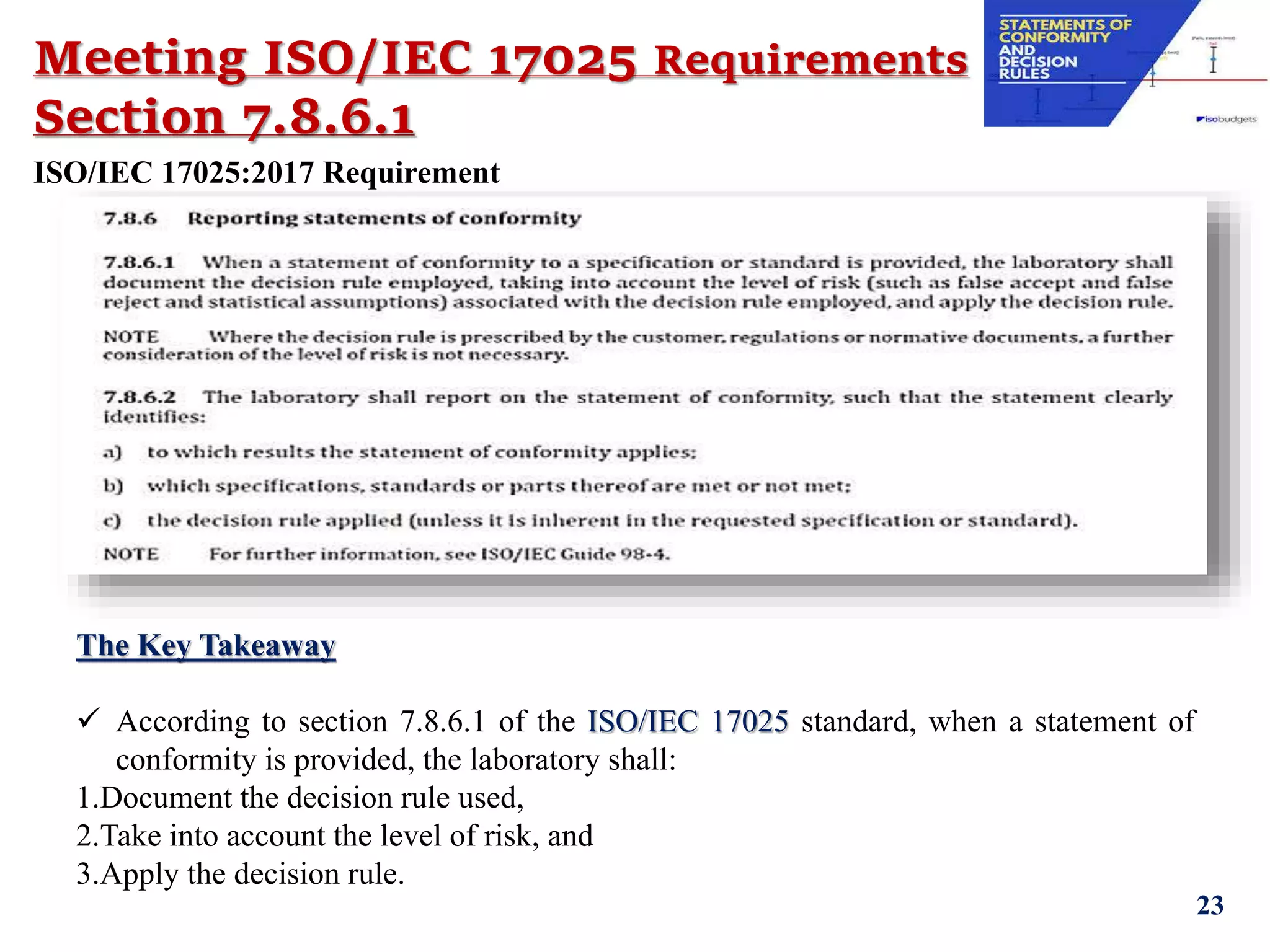 Statements of conformity and decision rules | PPTX