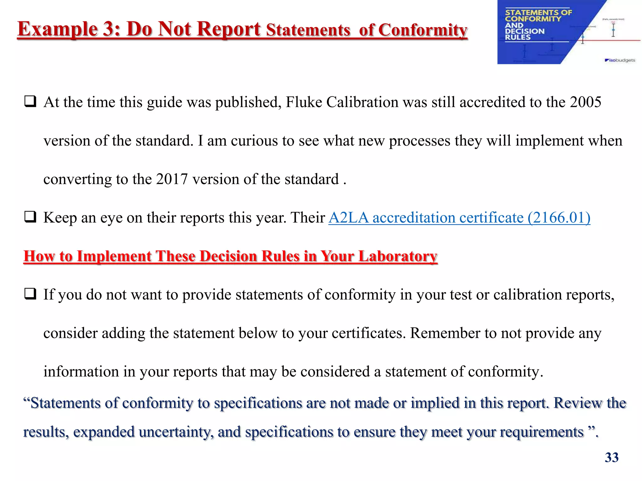 Statements of conformity and decision rules | PPTX