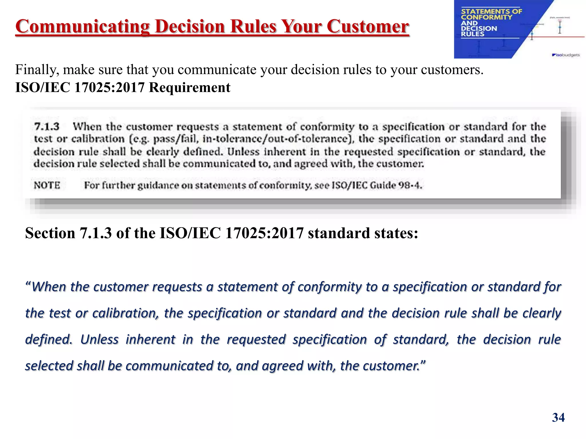 Statements of conformity and decision rules | PPTX