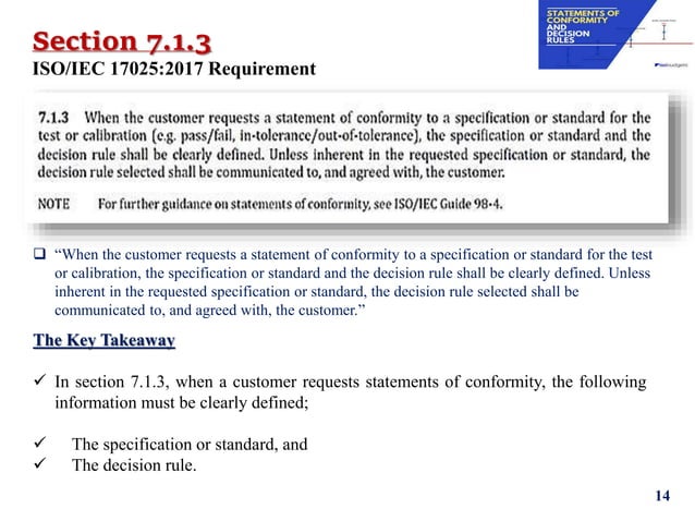Statements of conformity and decision rules | PPTX