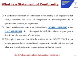 Statements of conformity and decision rules | PPTX