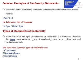 Statements of conformity and decision rules | PPTX
