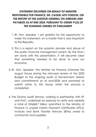 STATEMENT TO PARLIAMENT ON ARREARS AND PAYABLES | DOCX