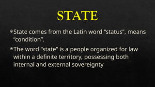 Philippine Politics and Governance LESSON: STATE AND NATION | PPTX