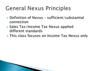 State Income Tax Nexus | PPTX