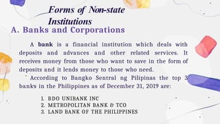 STATE AND NON STATE INSTITUTION POWERPOINT PREENTSTION | PPTX