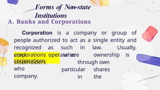 STATE AND NON STATE INSTITUTION POWERPOINT PREENTSTION | PPTX