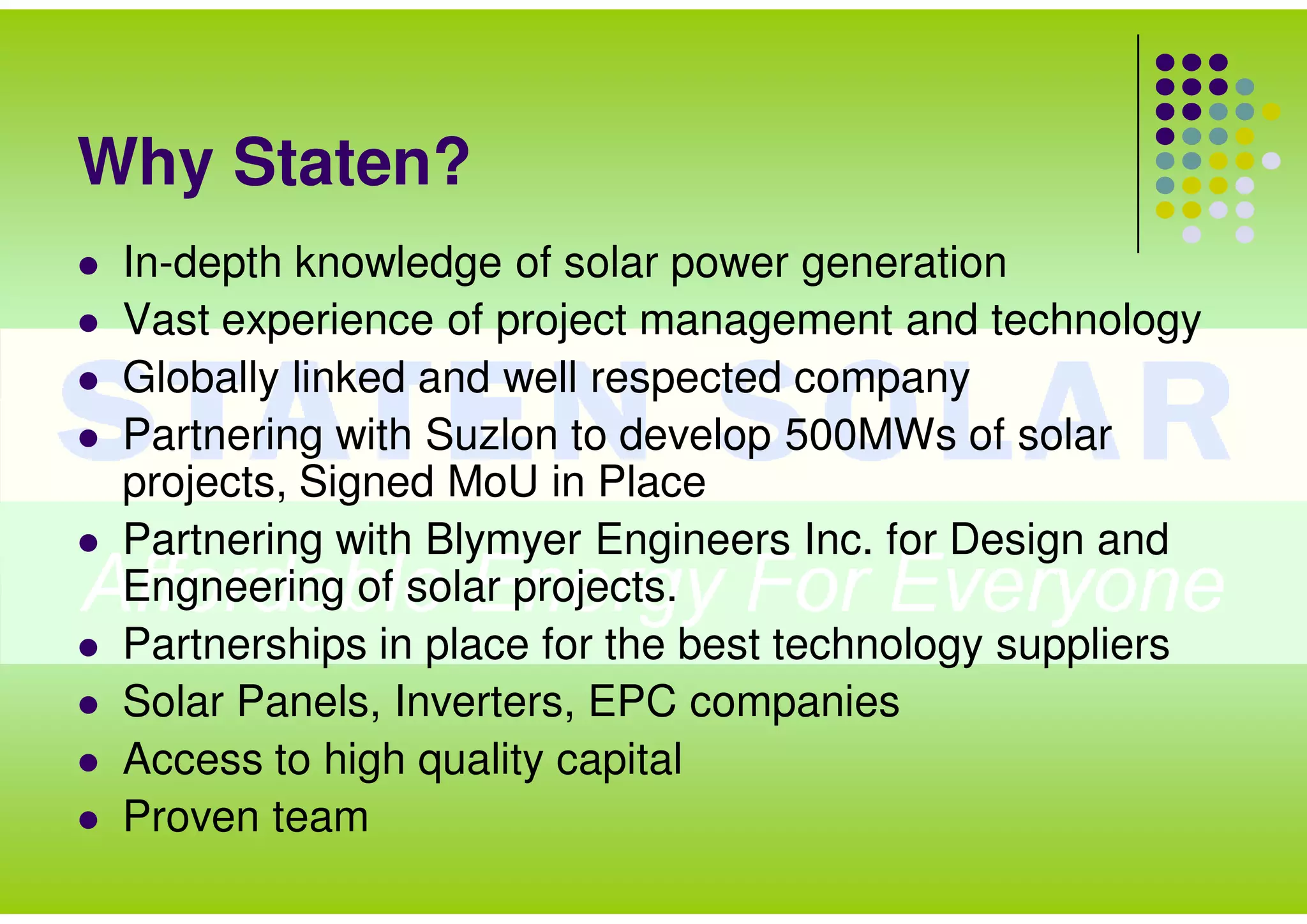 Staten solarprofile project development for spv power plants | PDF