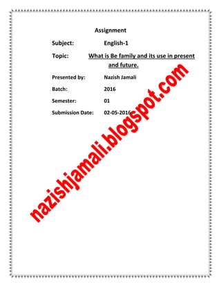 State of being englis 1 my assignment | PDF