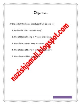 State of being englis 1 my assignment | PDF