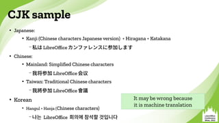 State of CJK issues of LibreOffice 2022 edition | PPT
