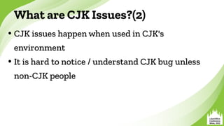 State of CJK issues of LibreOffice 2022 edition | PDF