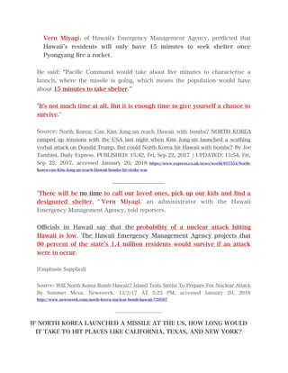 State of Hawaii - False Missile Attack Alarm - The Noble Hero | PDF