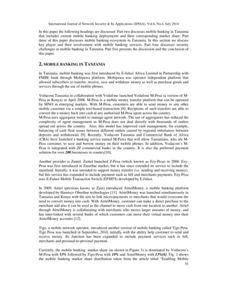 State of mobile banking in tanzania and | PDF