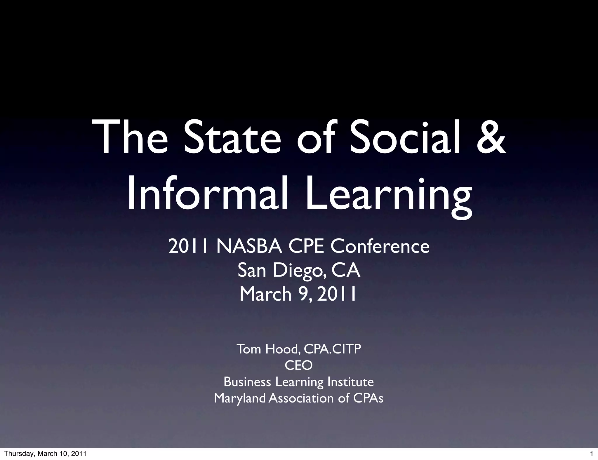 State of Social & Informal Learning | PDF