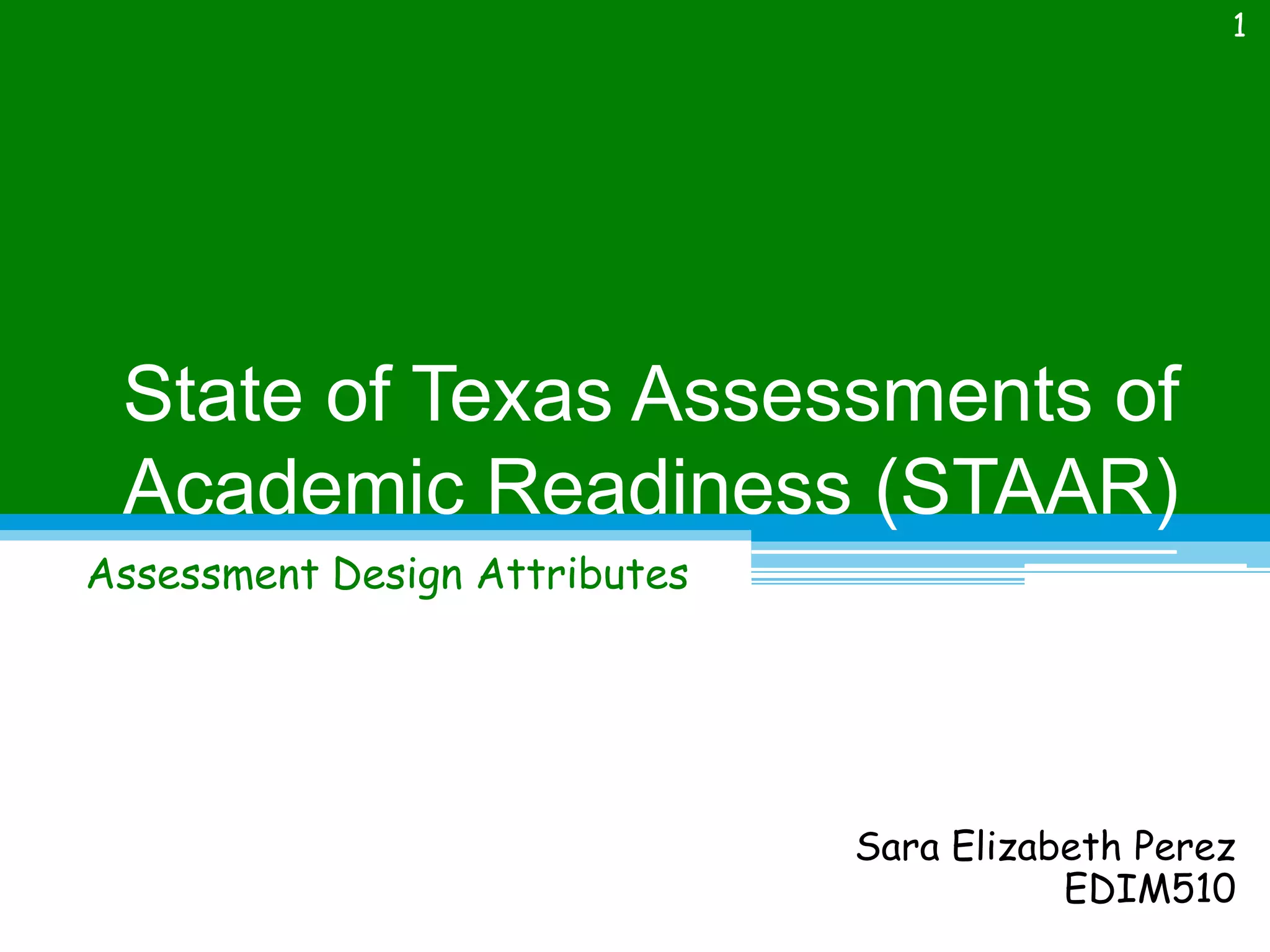 State of texas Assessments of Academic Readiness | PPTX | Standardized ...