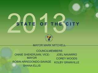 State of the City 2013 by Tempe Mayor Mark Mitchell | PPTX
