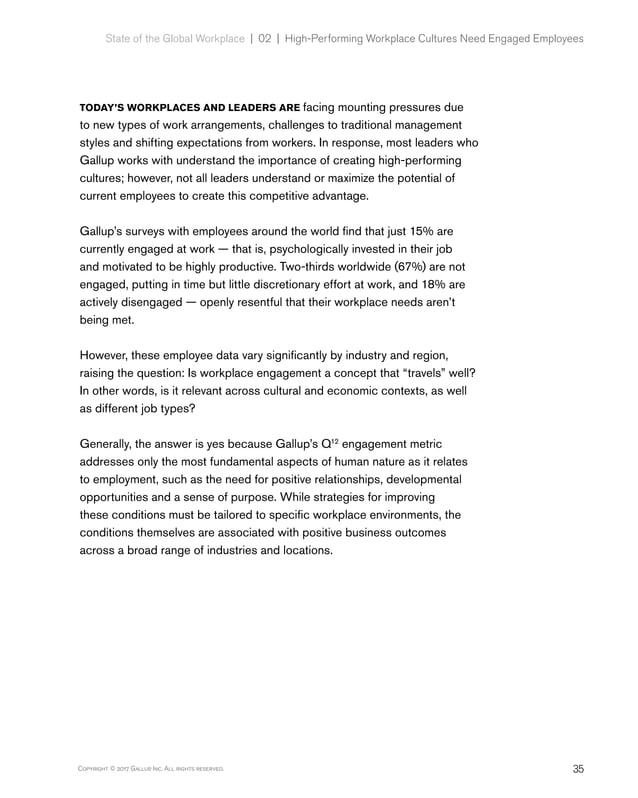 State of the Global Workplace - Gallup Report (2017) | PDF | Human ...