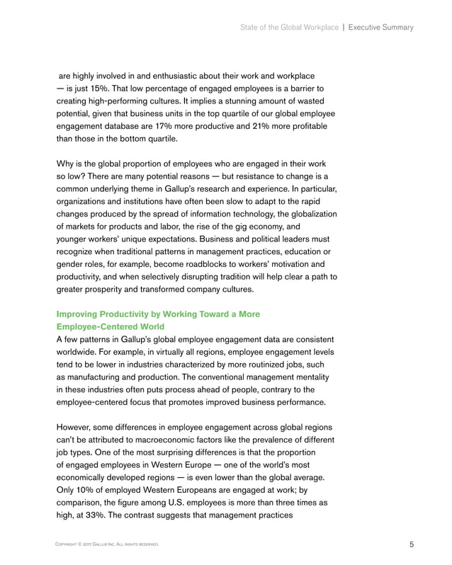 State of the Global Workplace - Gallup Report (2017) | PDF | Human ...