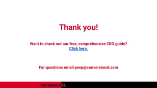 State of Conversion Optimization Report 2016 - ConversionXL | PPT