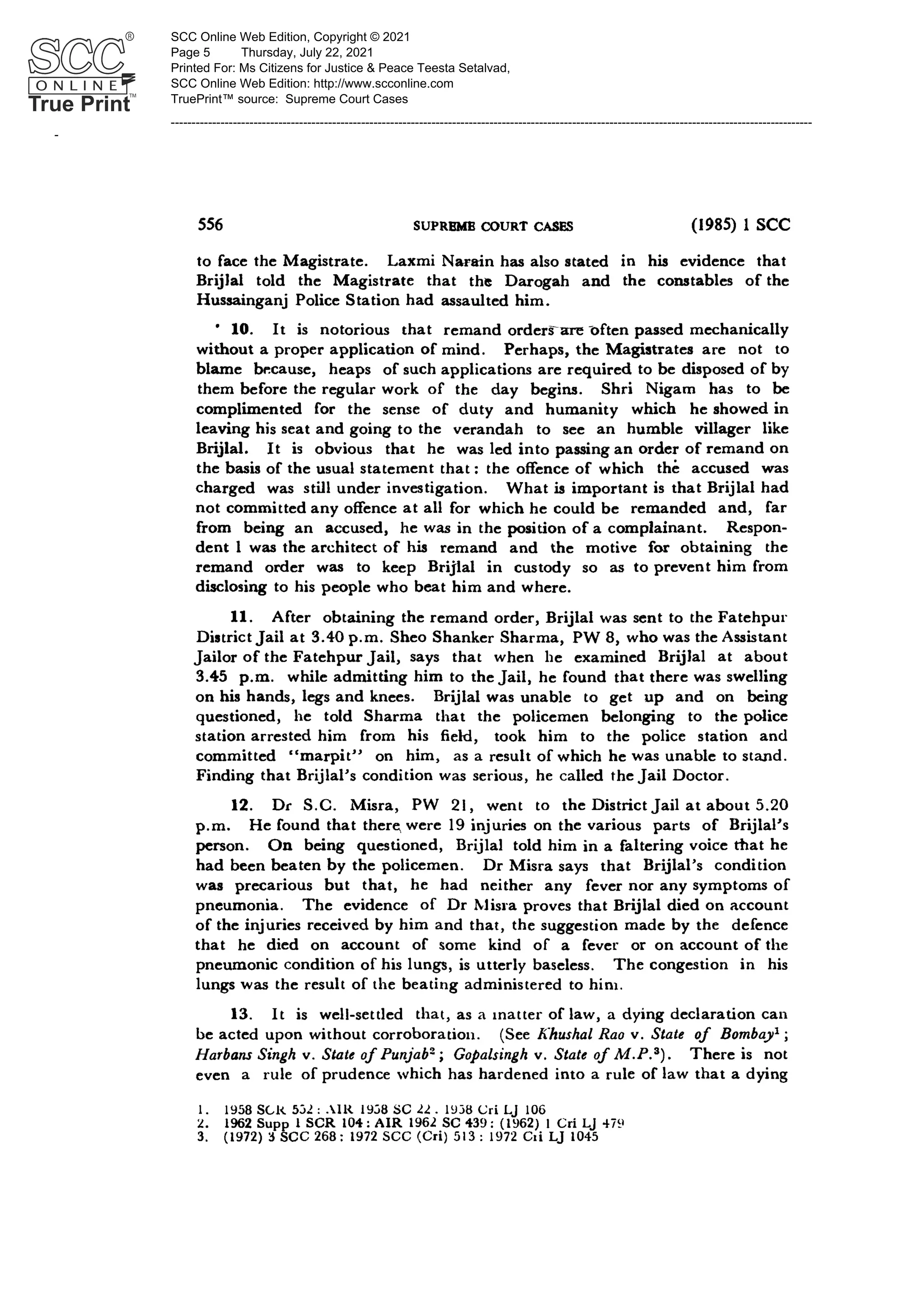 State of up vs ram sagar yadav 1985 1 scc_552 | PDF | Law