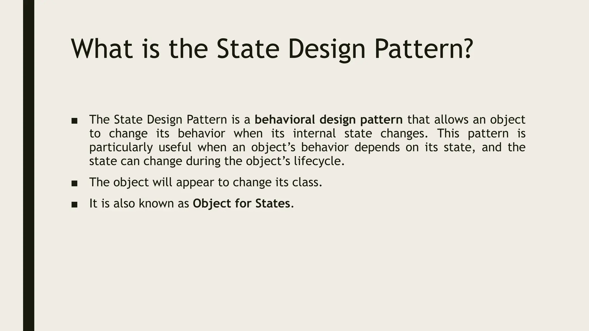 State Design Pattern In Gof Design Patterns Ppt